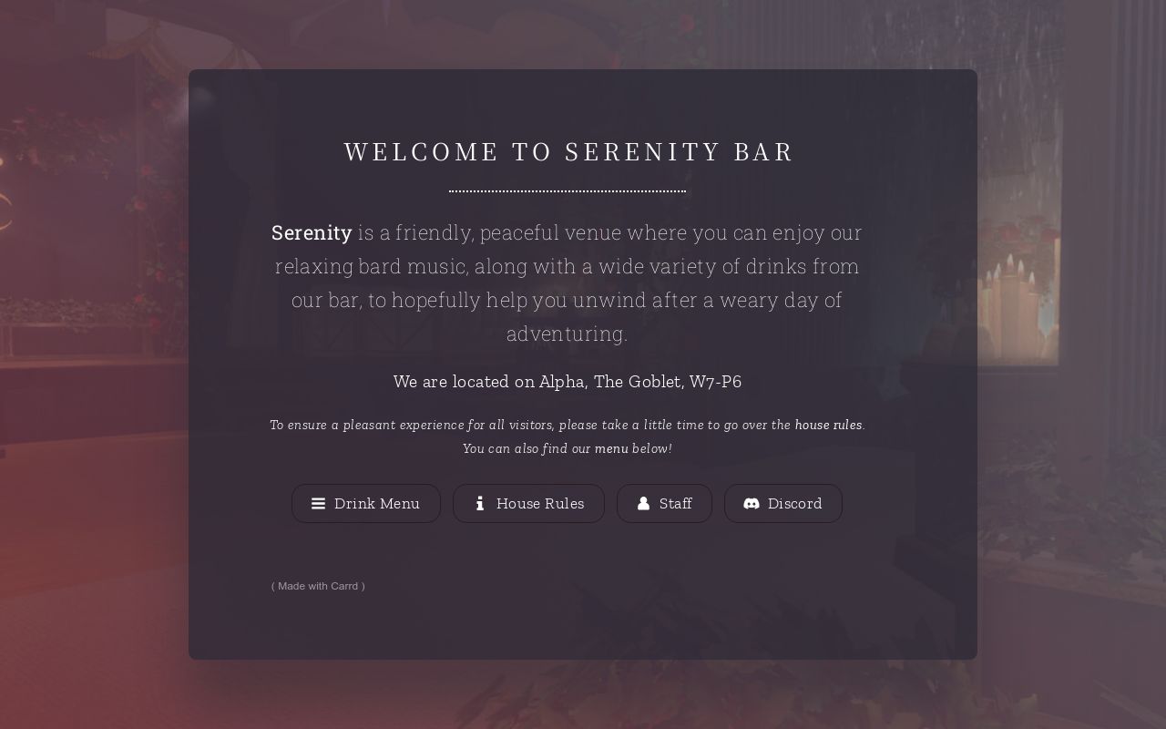 Welcome to Serenity Bar